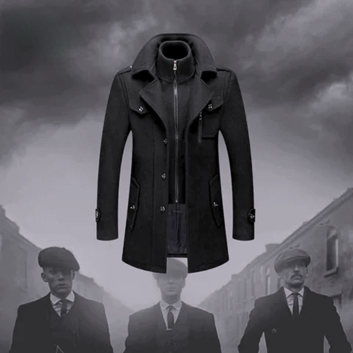 WoolGuard™ Peaky Blinders talvemantel | Luksuslik meeste mantel topelt ...